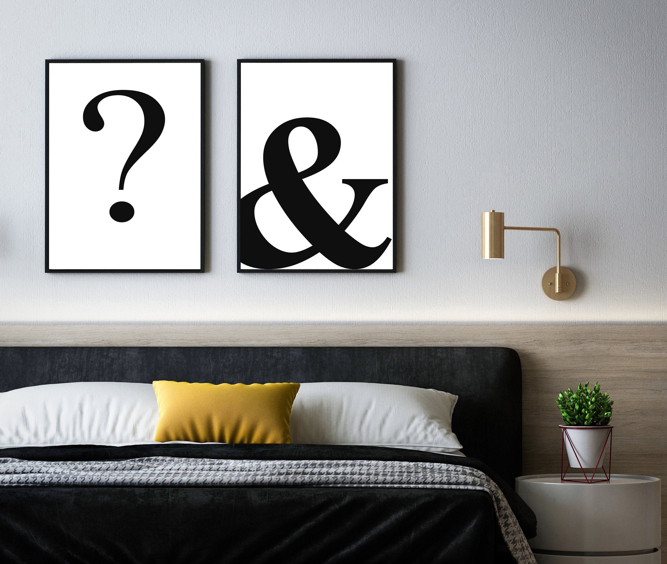 Graphic Typography Question Mark Printable Wall Art Download, Modern ...