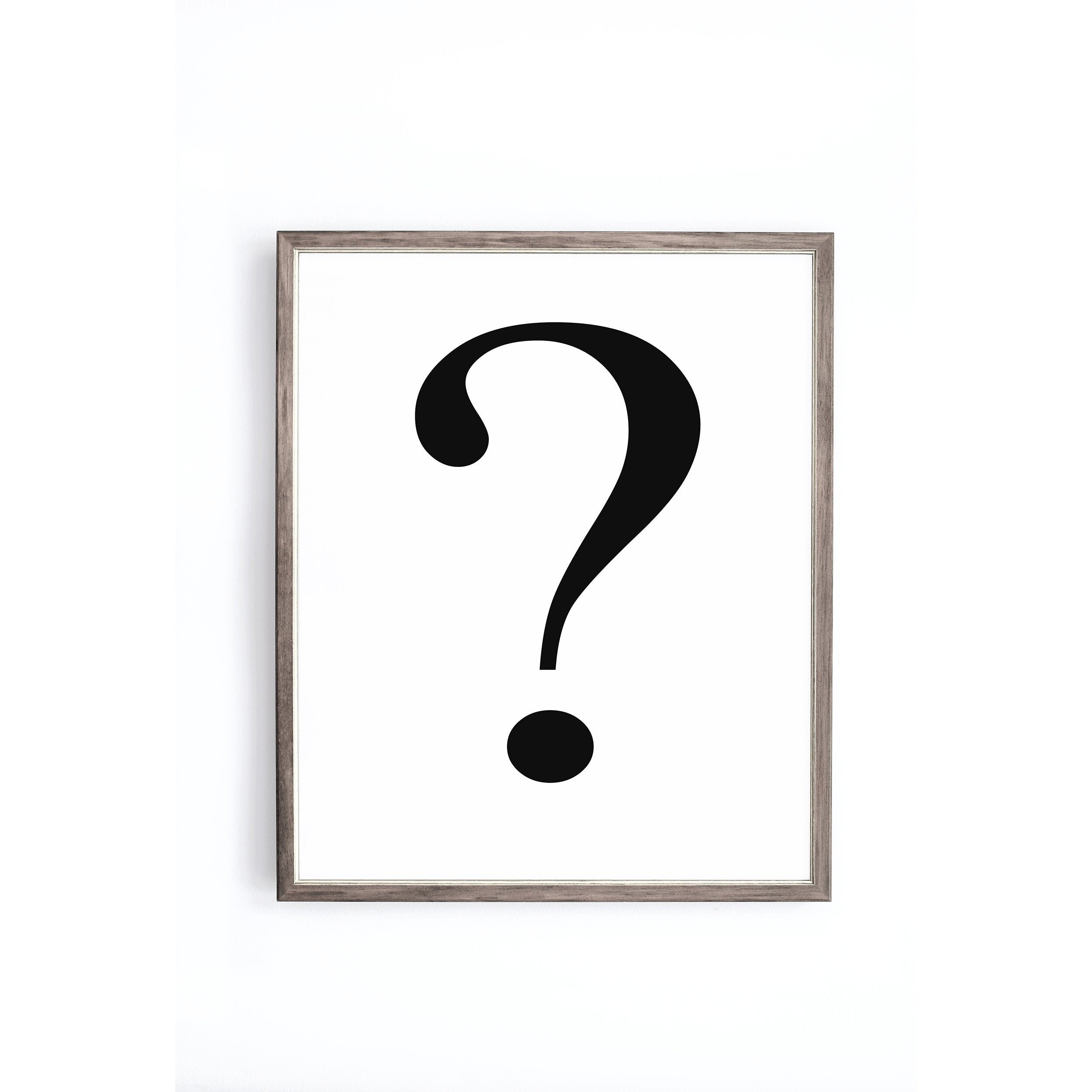 Graphic Typography Question Mark Printable Wall Art Download, Modern ...