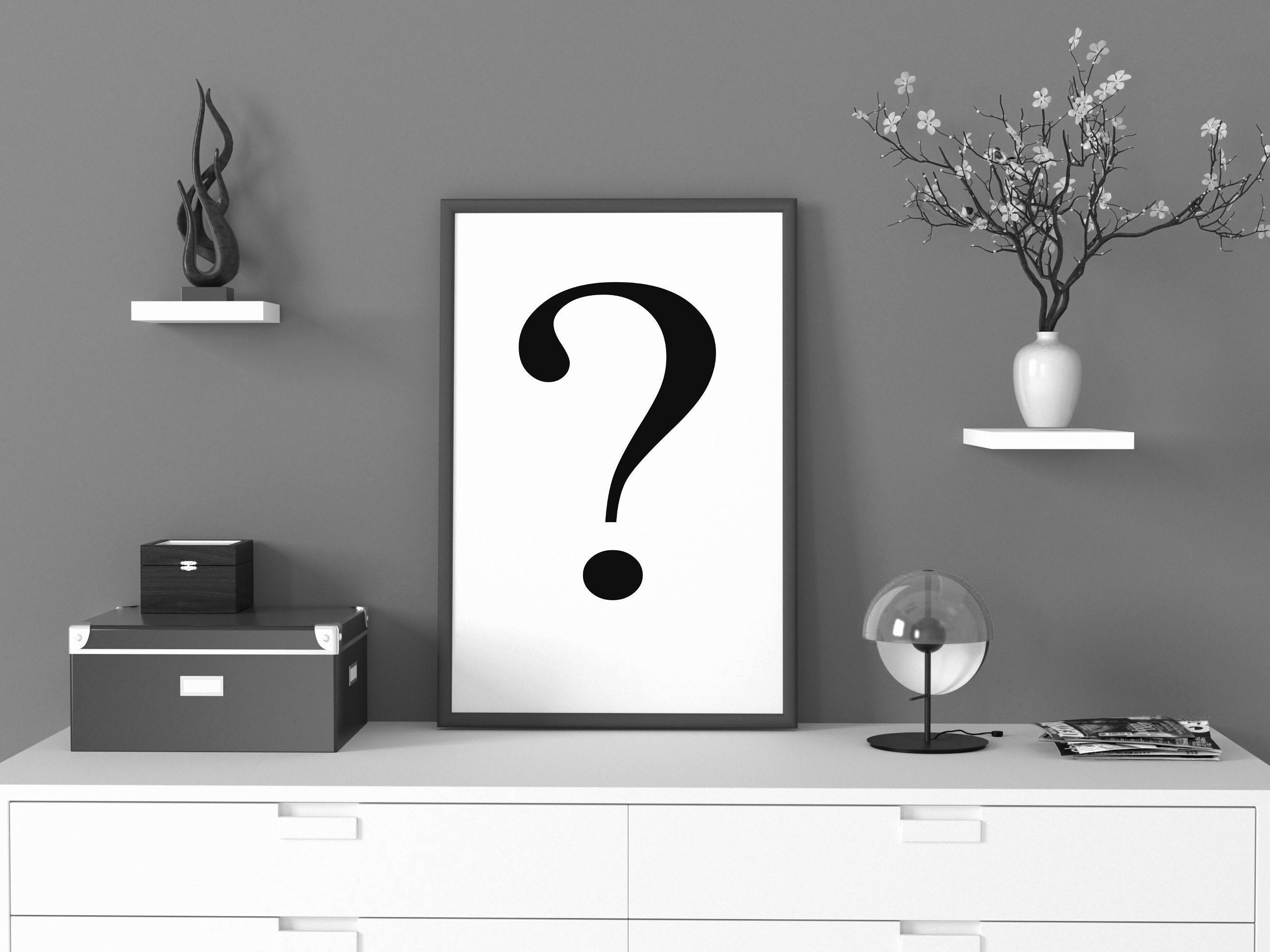 Graphic Typography Question Mark Printable Wall Art Download, Modern ...