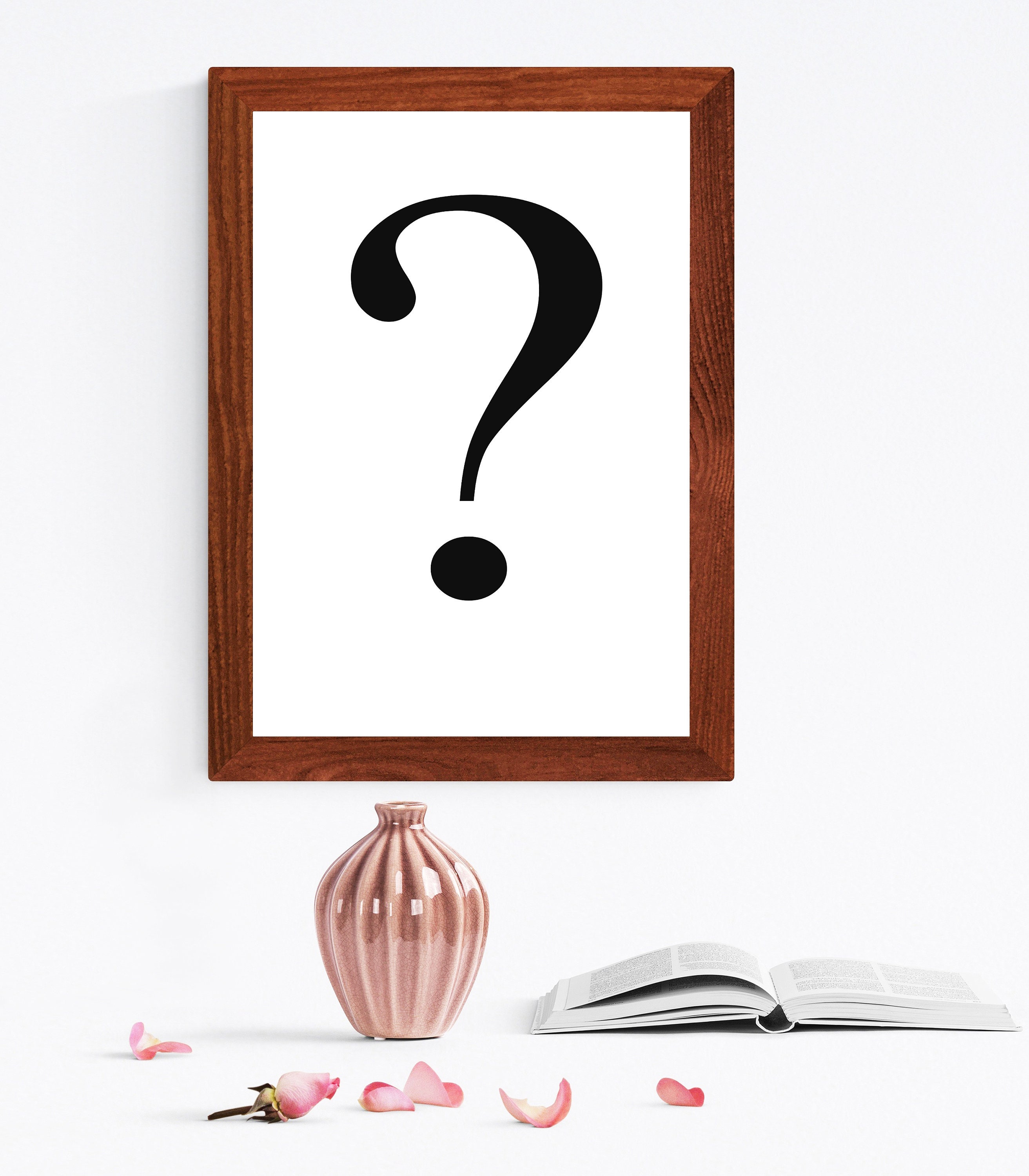Graphic Typography Question Mark Printable Wall Art Download, Modern ...