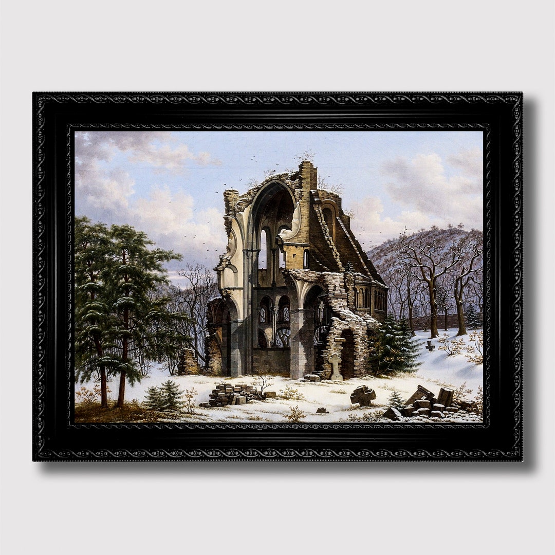 Ruins of Heisterbach Monastery in Winter. Snowy Landscape Wall Art. - Etsy