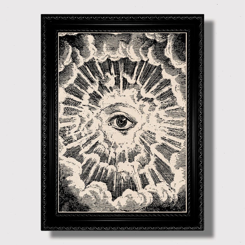 All-seeing Eye – Esoteric Eye of Providence Print, Kabbalistic Vision ...