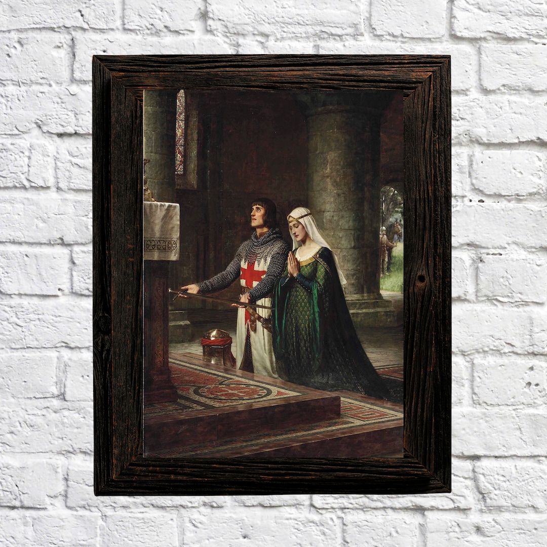 The Dedication. Knight and Maiden Poster. Pre-raphaelite Art - Etsy
