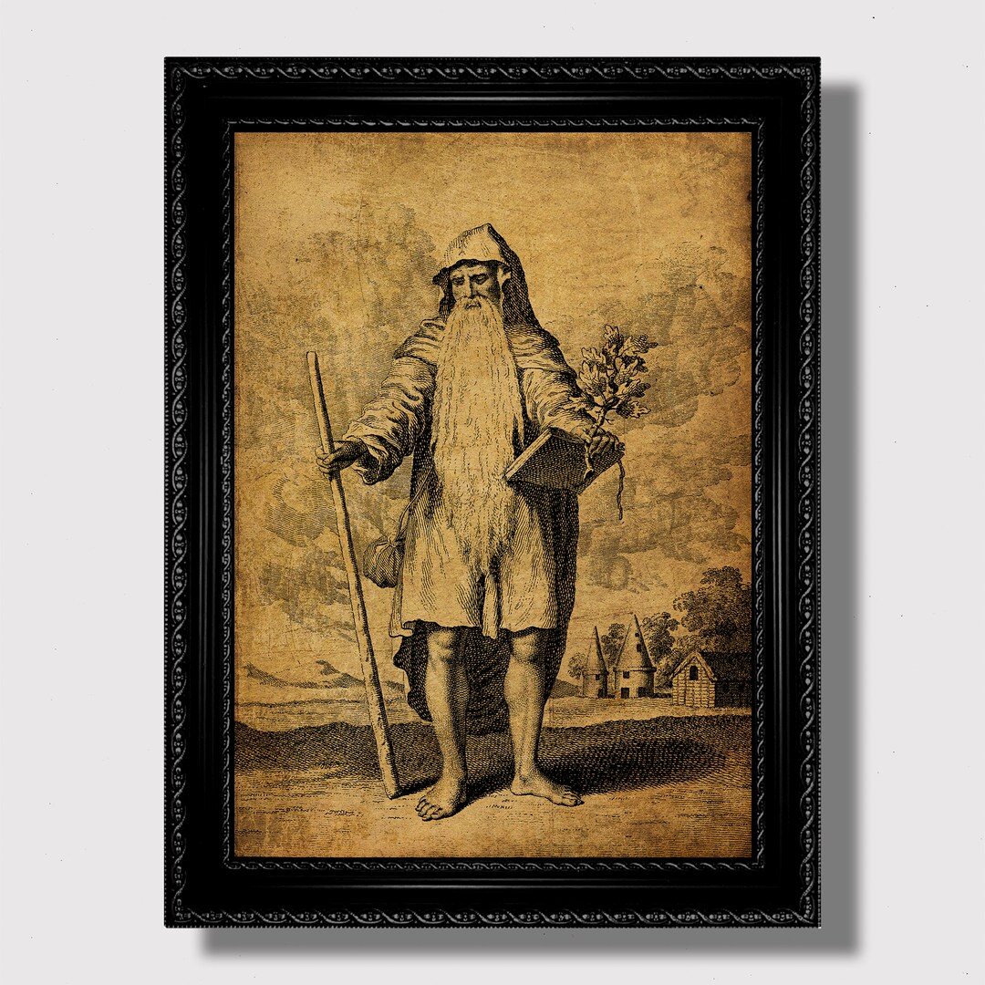 Ancient Celtic Druid – Pagan Wisdom Wall Art, Magical Nature Priest ...