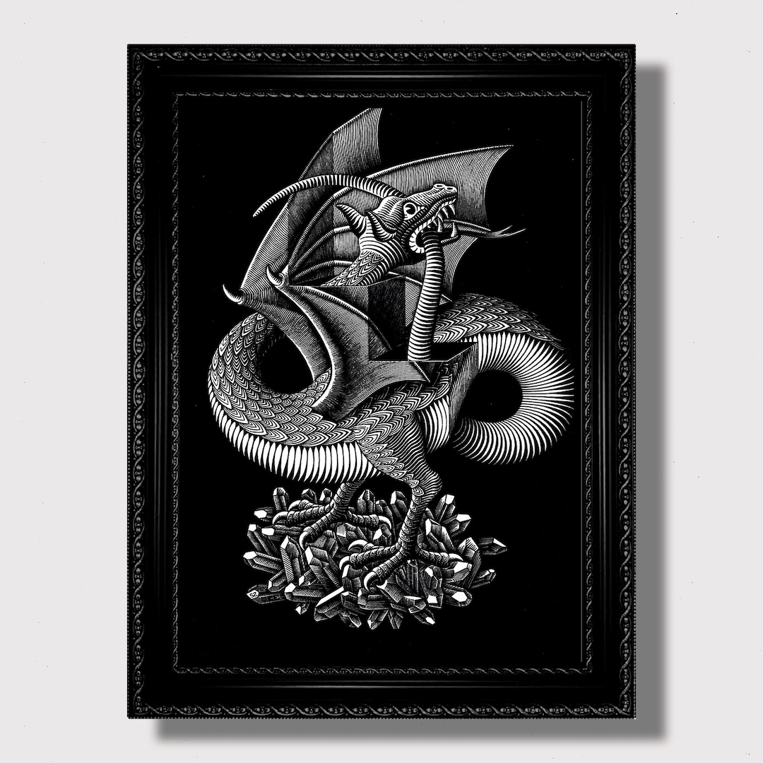 Ouroboros Dragon – Esoteric Art Print, Alchemical Symbol of Infinity ...