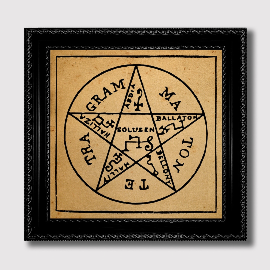 Pentagram of Solomon – Occult Art Print, Ritual Magic Symbol ...