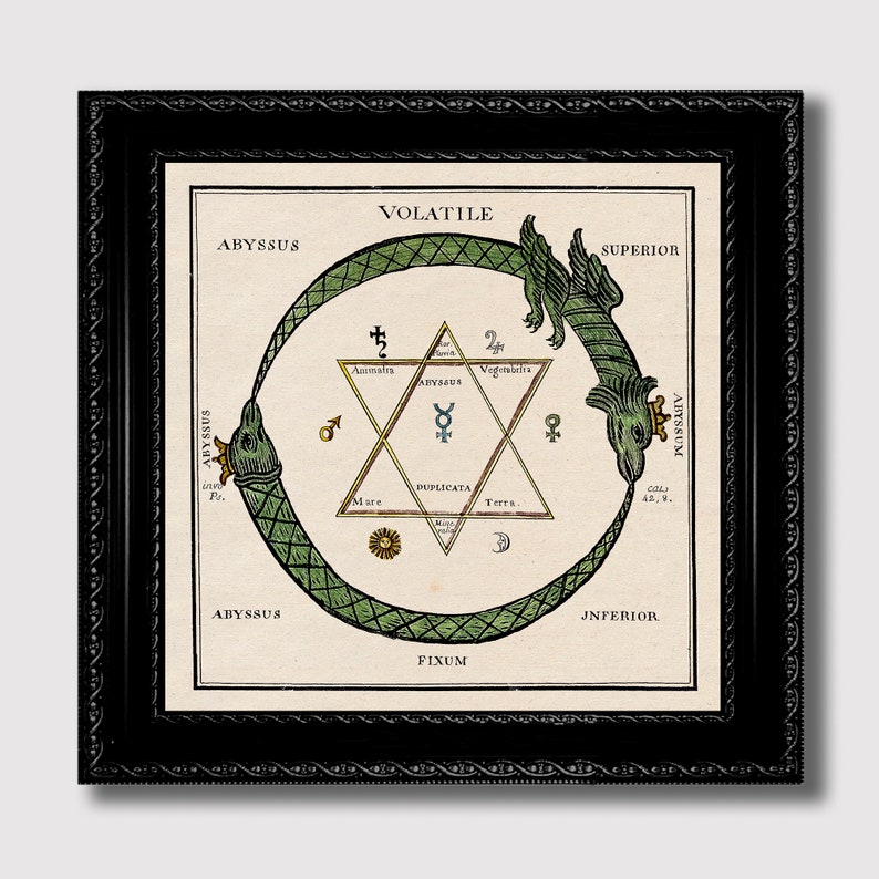 Alchemical Serpent Ouroboros. Occult Wall Decoration. - Etsy