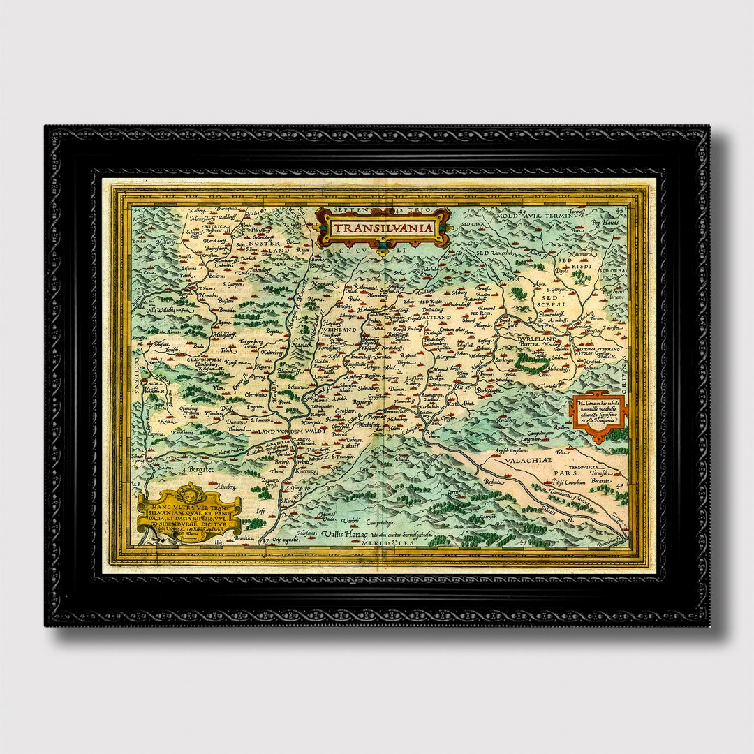 Vintage Map of Transylvania. Antique Art Print. - Etsy