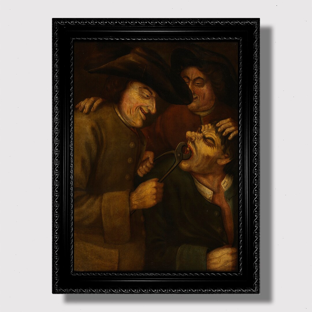 A Blacksmith Extracting a Tooth – Bizarre Medieval Style Art Print ...