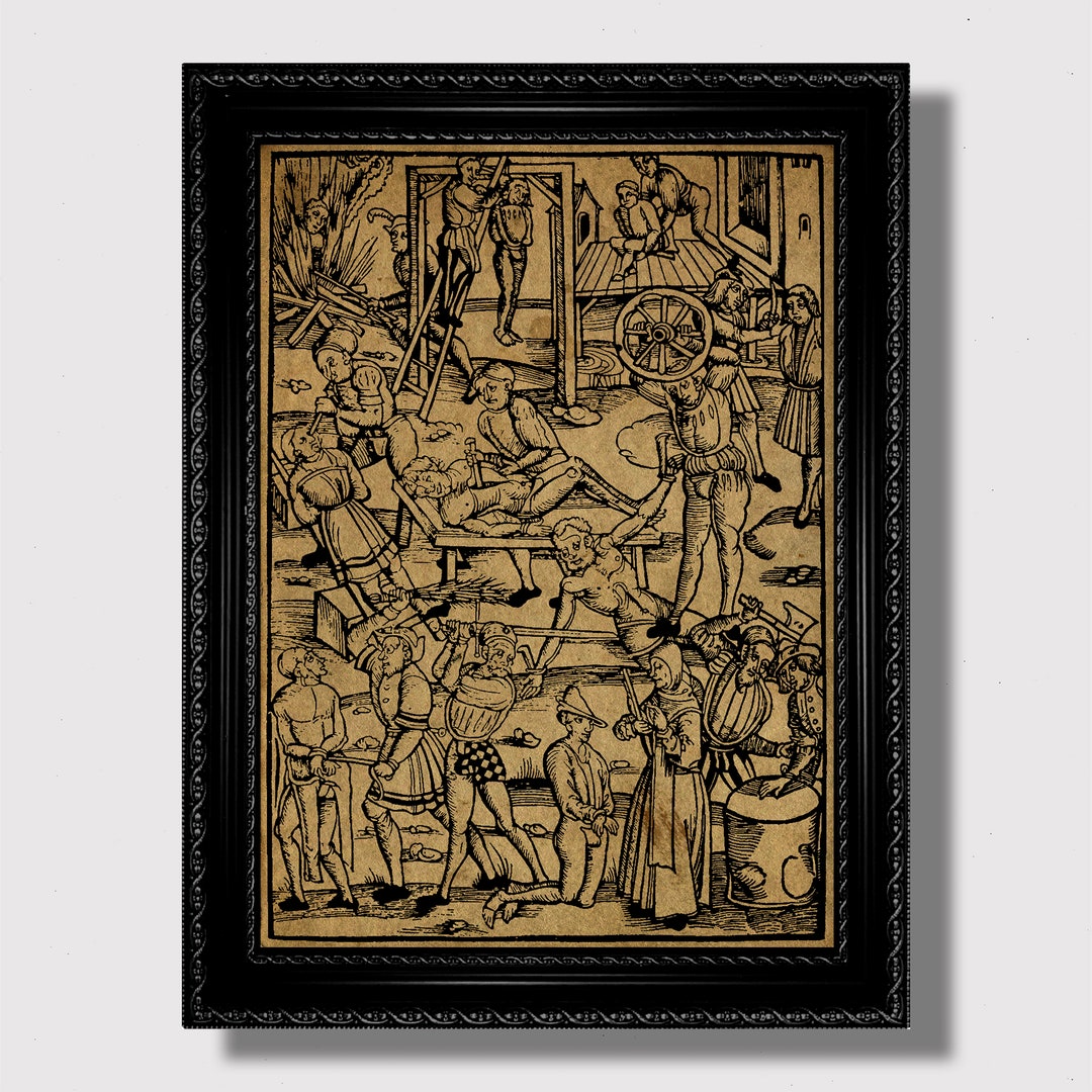 The Tortures of the Inquisition – Medieval Dark Art Print, Grim Gothic ...