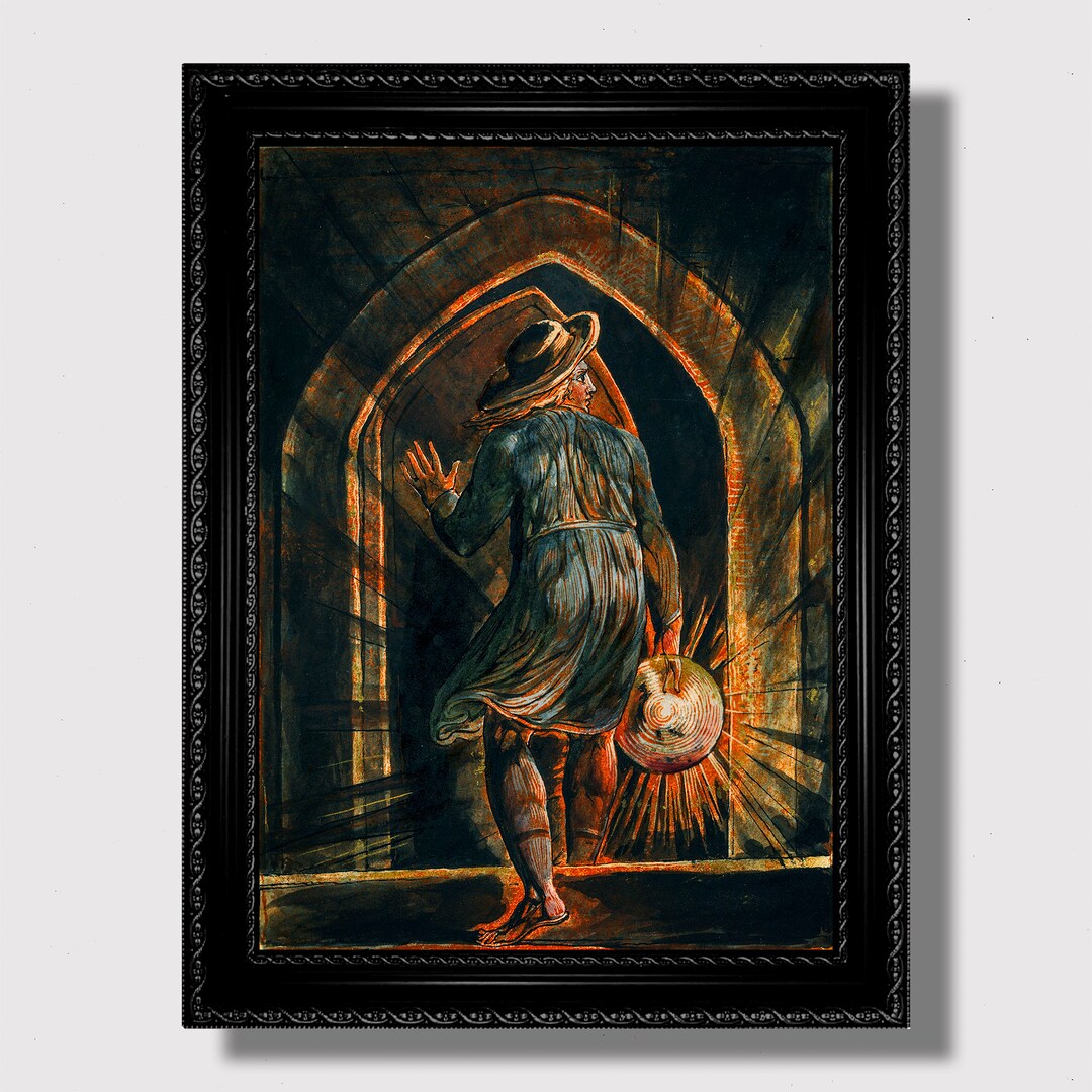 Los Entering the Grave – William Blake Occult Art Print, Mystical ...