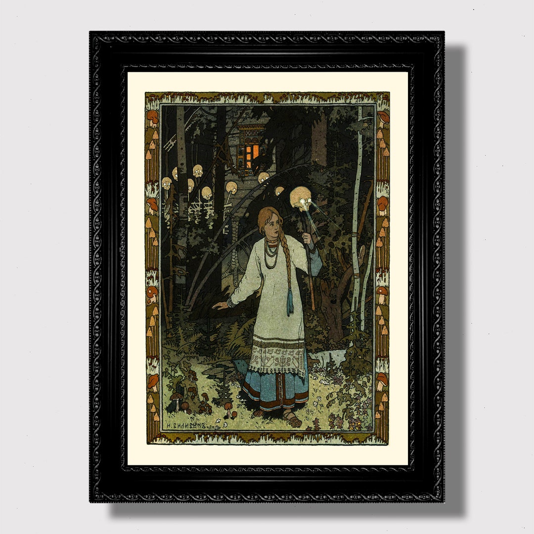 Vasilisa and Baba Yaga’s Hut – Slavic Witchcraft Print, Dark Folklore ...