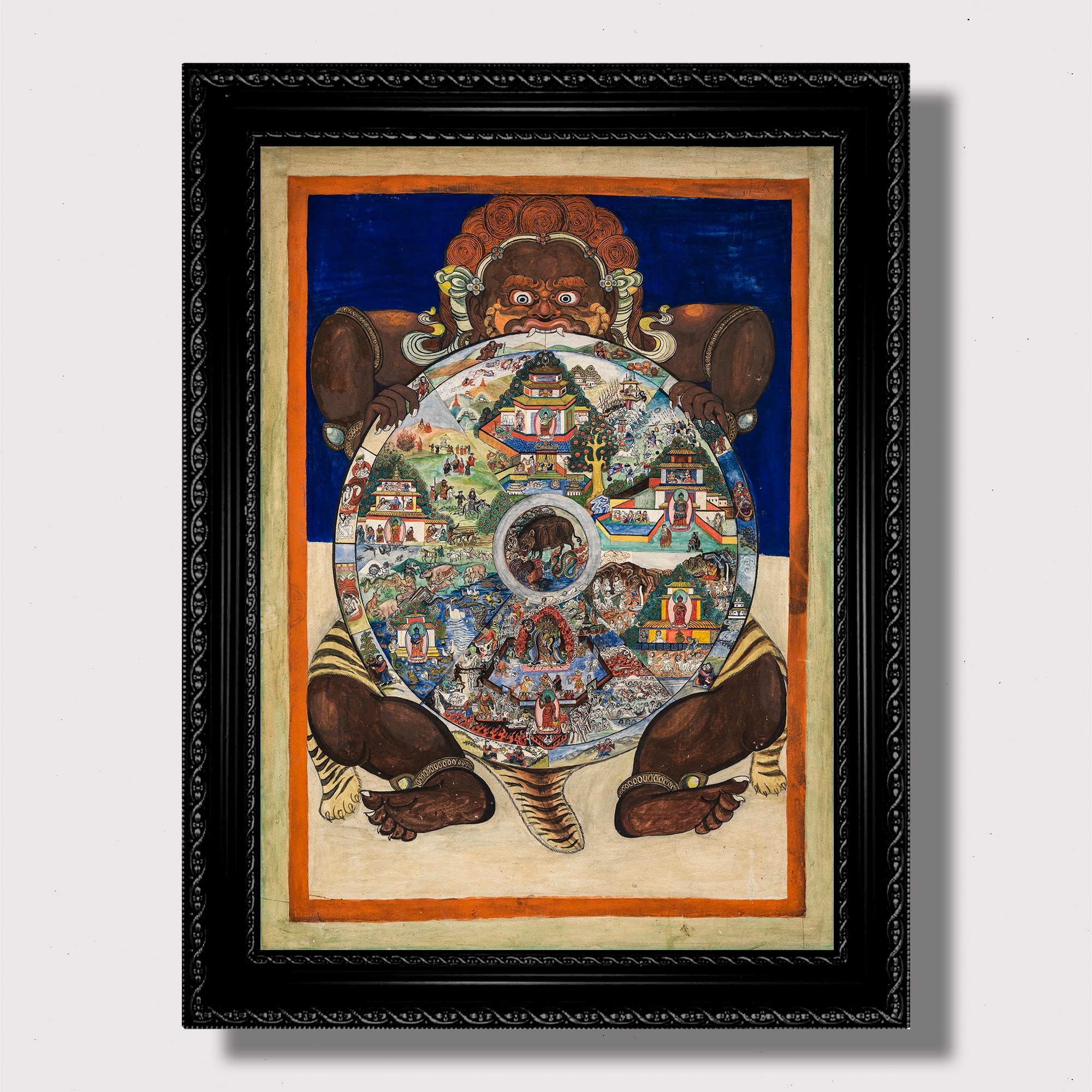 God of Death Yama, Holding the Wheel of Life. Buddhist Home Decor. - Etsy