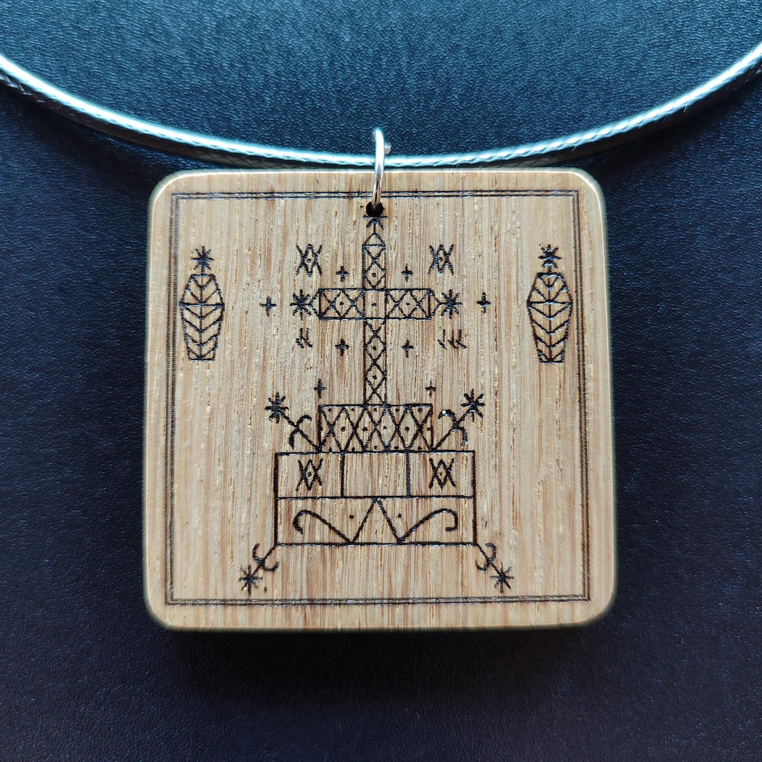 Baron Samedi Voodoo Veve Pendant – Laser Engraved Sigil, Cemetery Magic ...