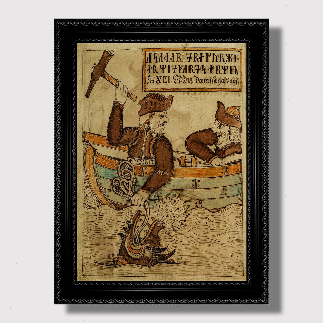 Thor and a Giant Hymir Catch Jörmungandr, the Midgard Sea Serpent ...
