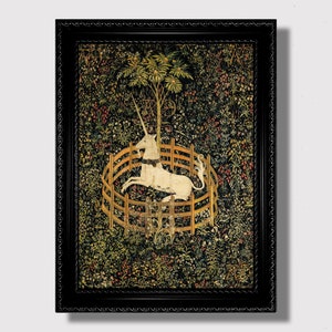 The Unicorn in Captivity – Reproduction of Medieval Tapestry, Gothic ...