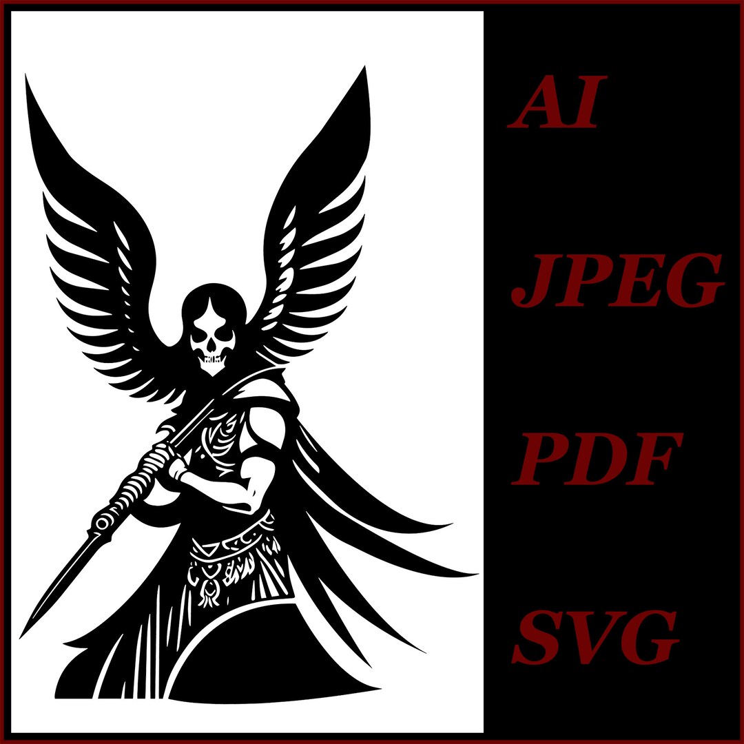 Winged Grim Reaper for Any Projects. Unusual Dark Art. - Etsy