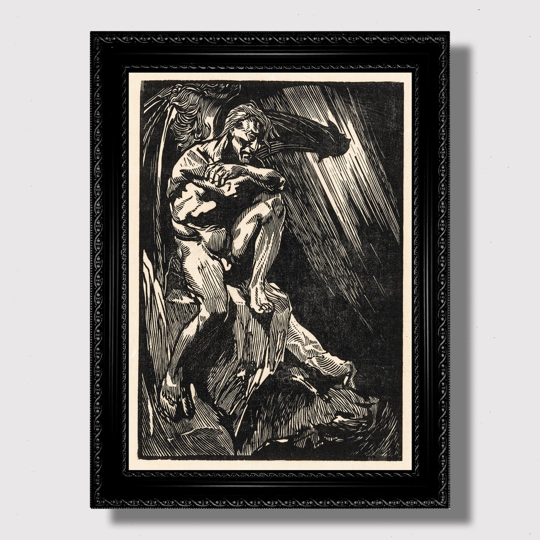 Satan the Fallen Angel – Occult Art Print, Infernal Rebellion ...