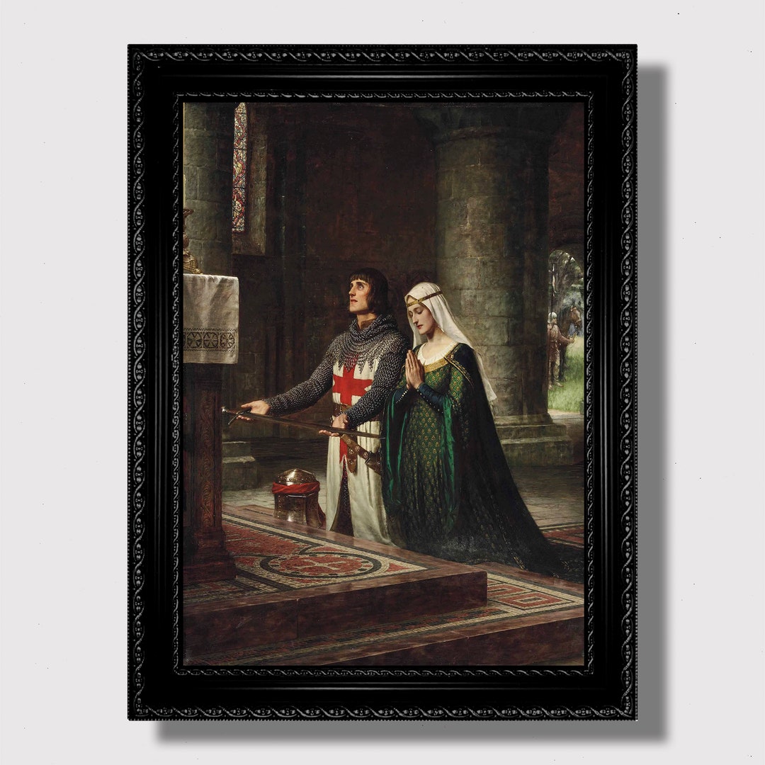 The Dedication. Knight and Maiden Poster. Pre-raphaelite Art Print. - Etsy