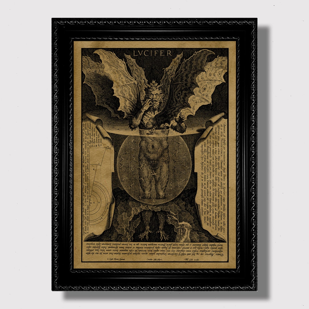 Famous Lucifer Occult Artwork – Vintage Demonic Art Print, Dark ...