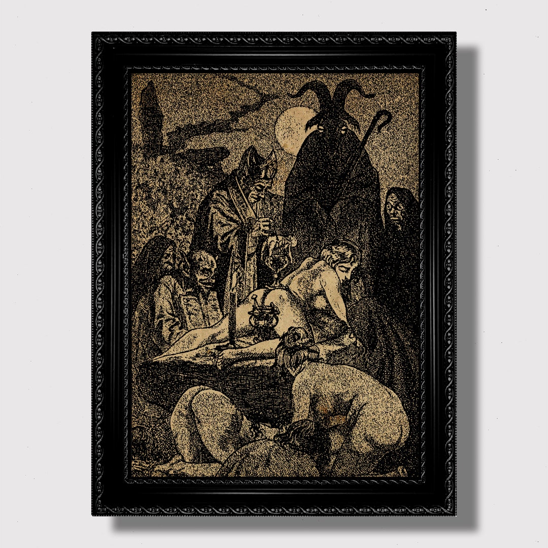 Occult Black Magic Ritual – Witchcraft & Black Mass Art Print, Gothic ...