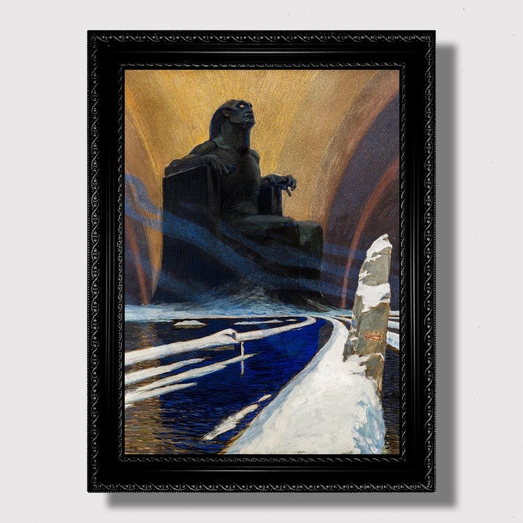 Black Idol – Dark Expressionist Art Print, Occult Surreal Illustration ...