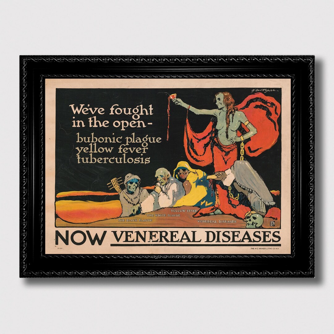 Retro Disease Awareness Poster – Bubonic Plague to Venereal Diseases ...