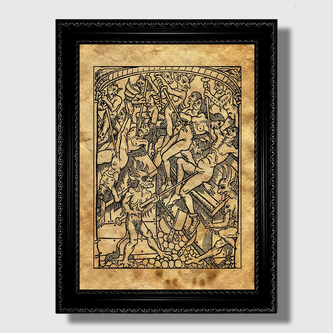 Hellish Torments of Heretics and Sinners – Infernal Religious Art Print ...