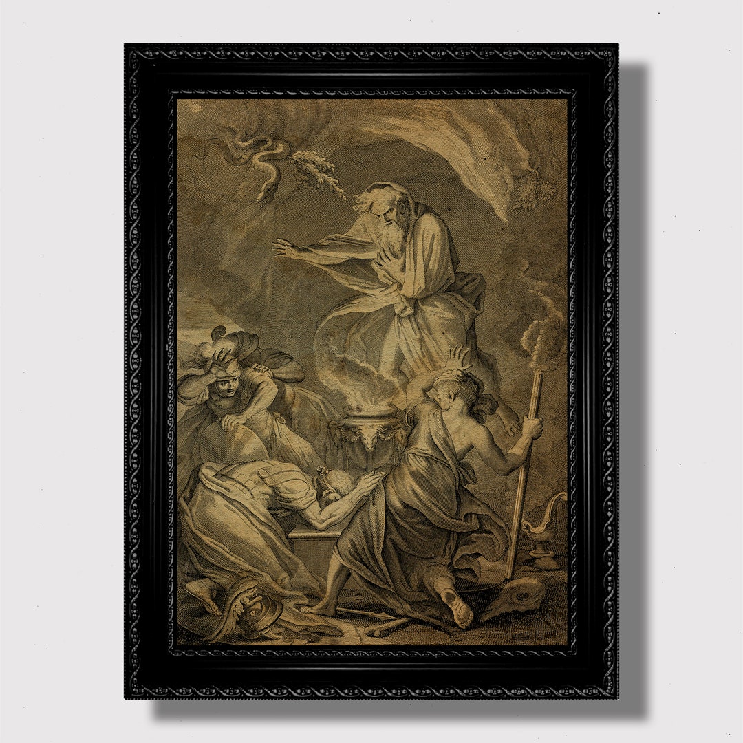 Saul and the Spirit of Samuel – Witchcraft Scene, Occult Biblical Art ...