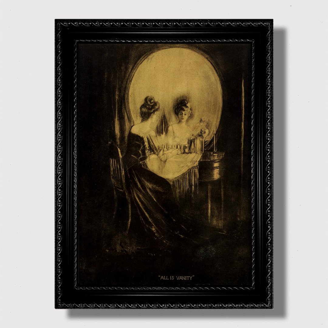 All is Vanity – Optical Illusion Skull Art Print, Memento Mori Wall ...