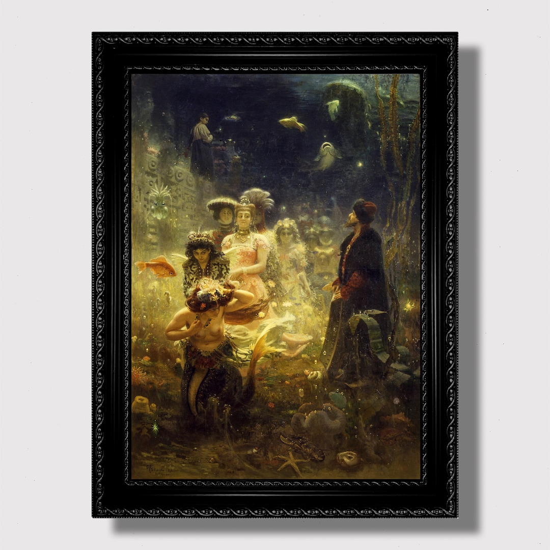 Sadko in the Underwater Kingdom – Slavic Fairy Tale Wall Art, Mythical ...