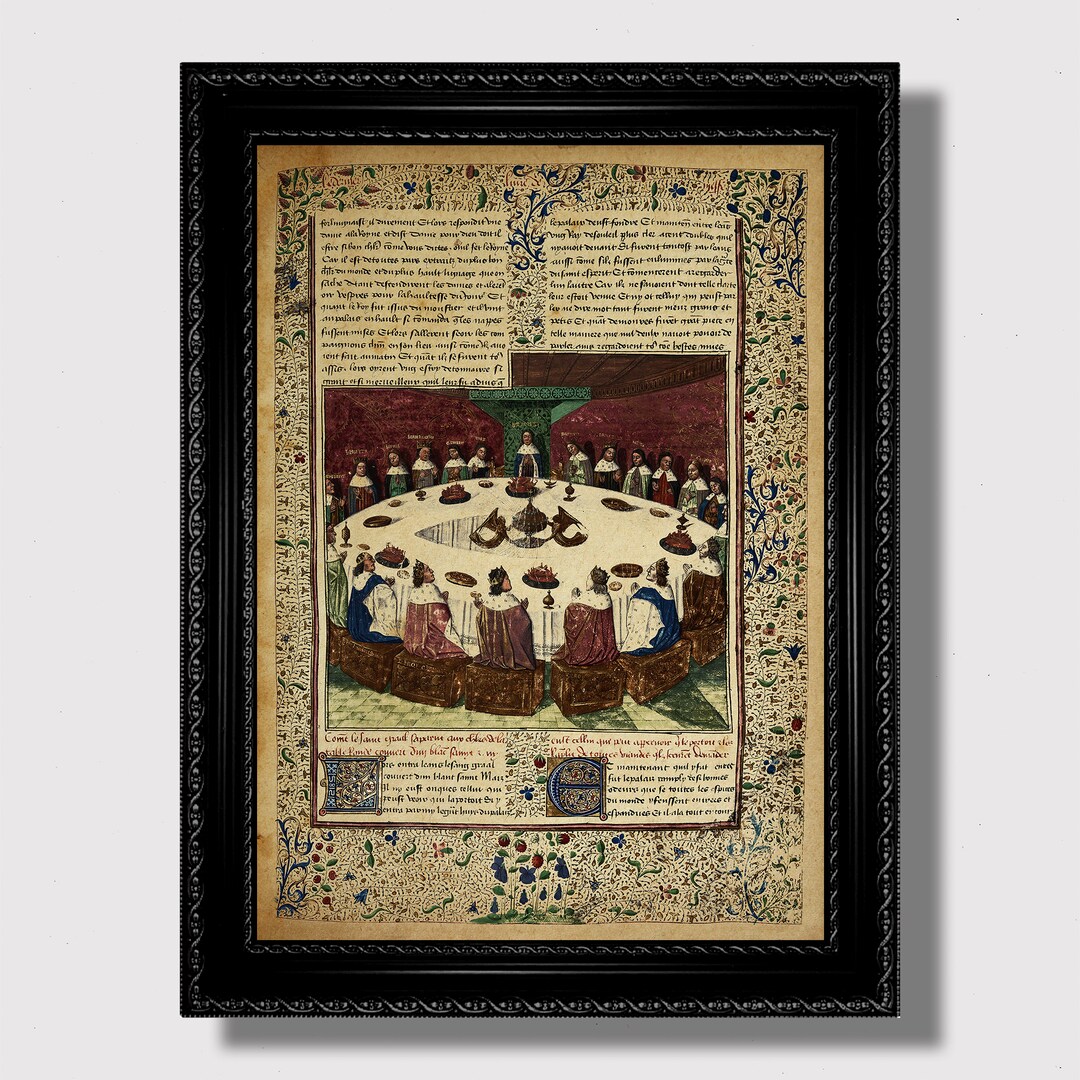 King Arthur's Round Table – Medieval Art Print, Camelot Home Decor ...