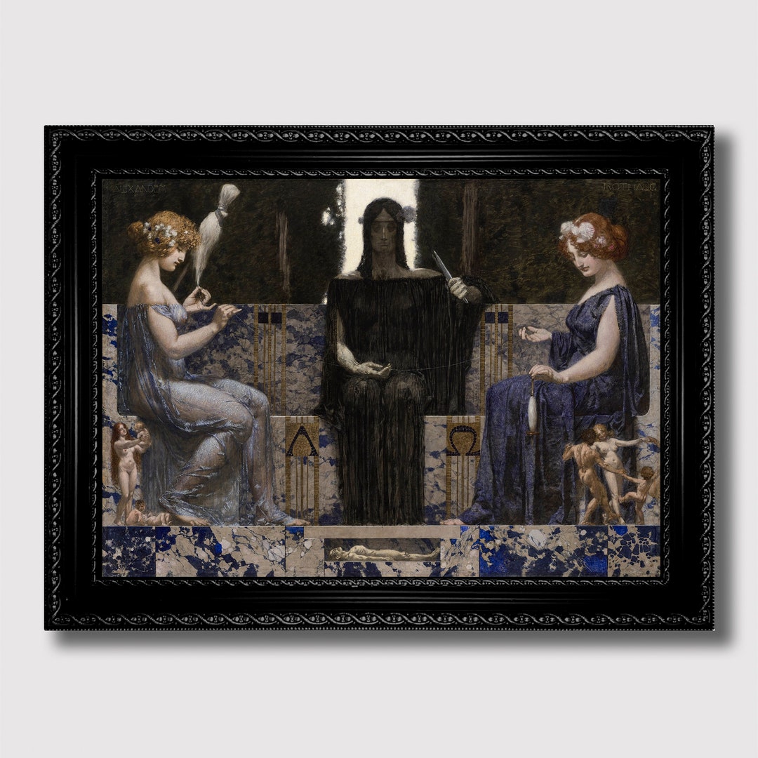 The Three Fates – Greek Mythology Art Print, Moirai Wall Poster, Dark ...