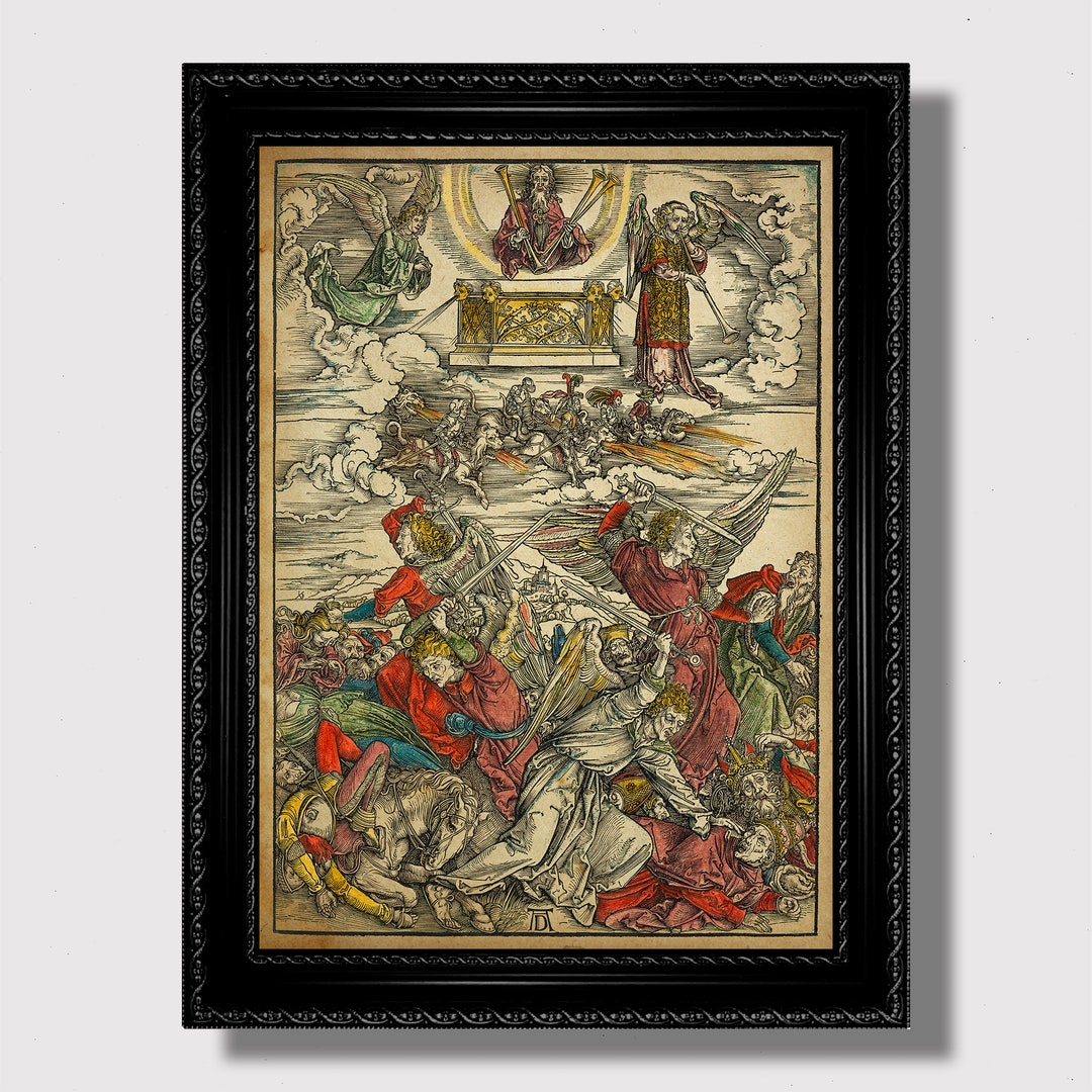 Apocalyptic Four Angels of Death – Medieval Biblical Doomsday Print ...