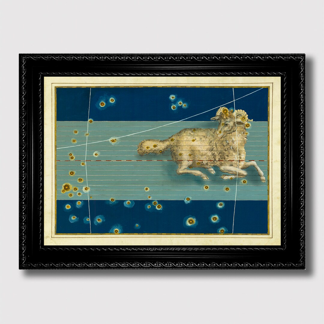 Aries Zodiac Constellation Print – Vintage Occult Astrology Artwork ...