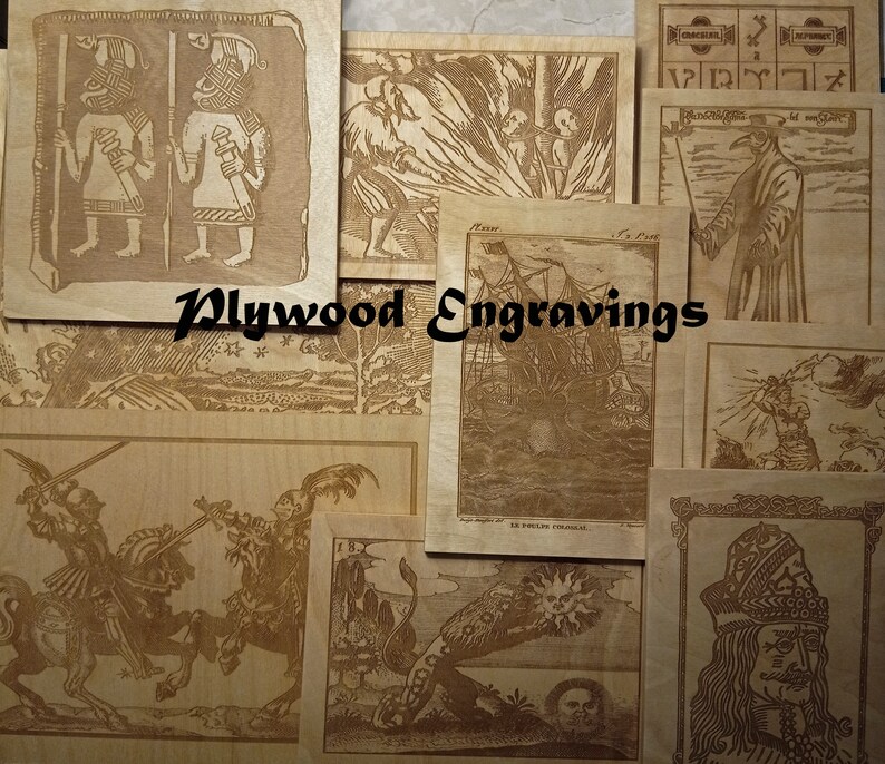 Wooden Design. Woodcut Knights Tournament. Medieval Style Laser Woodcut ...