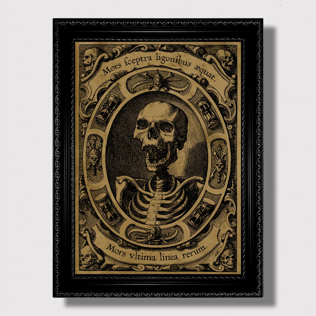 Memento Mori Skull Art Print – Allegory of Life Frailty, Vintage Style ...