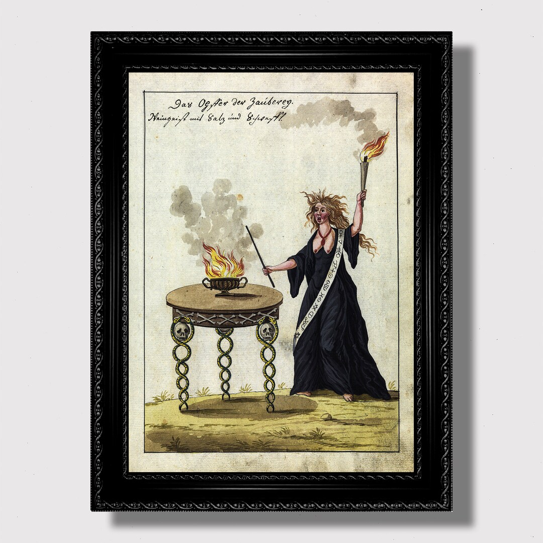 Witch’s Ceremonial Ritual – Magical Occult Art Print, Dark Feminine ...