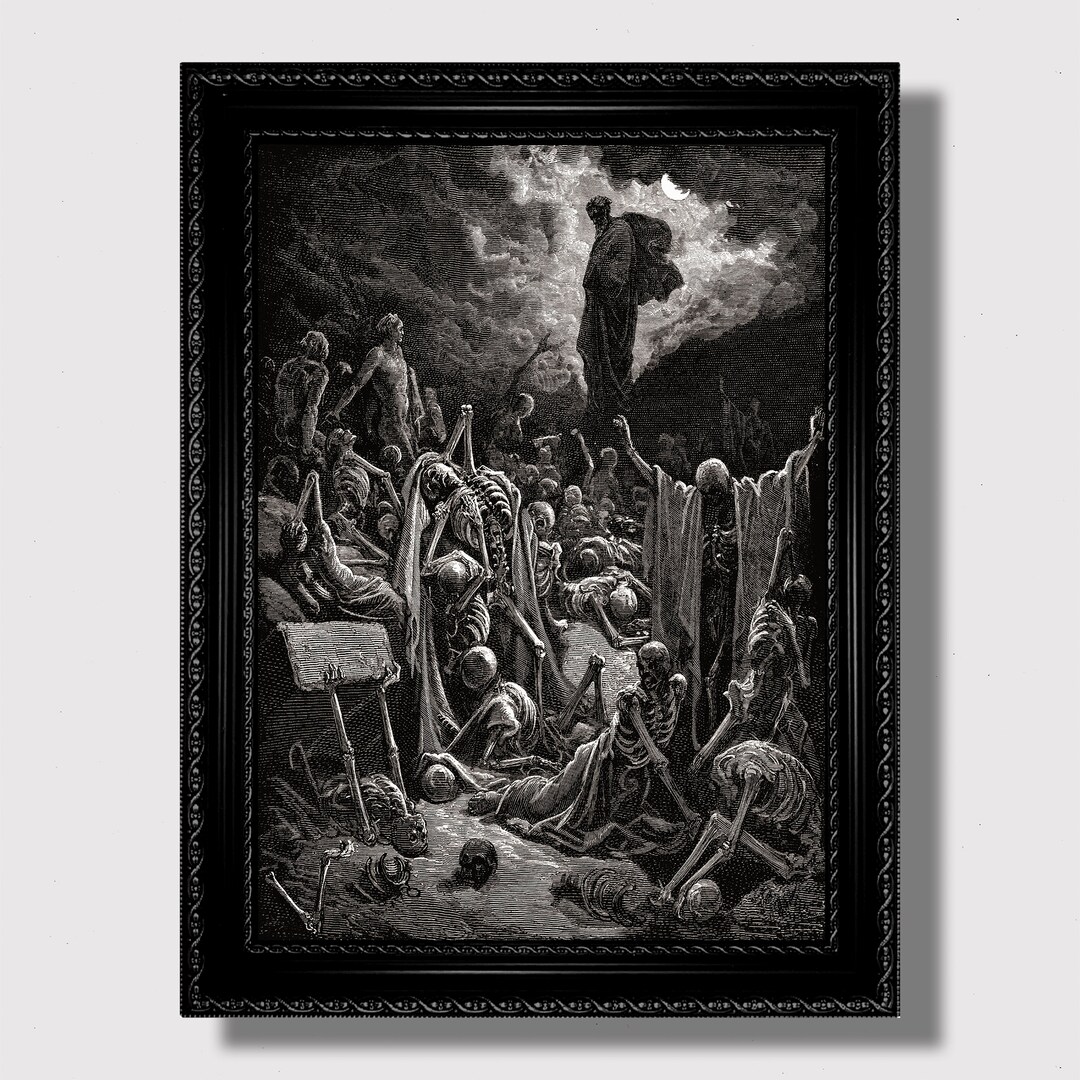 Valley of Dry Bones – Gustave Doré Biblical Art Print, Resurrection of ...