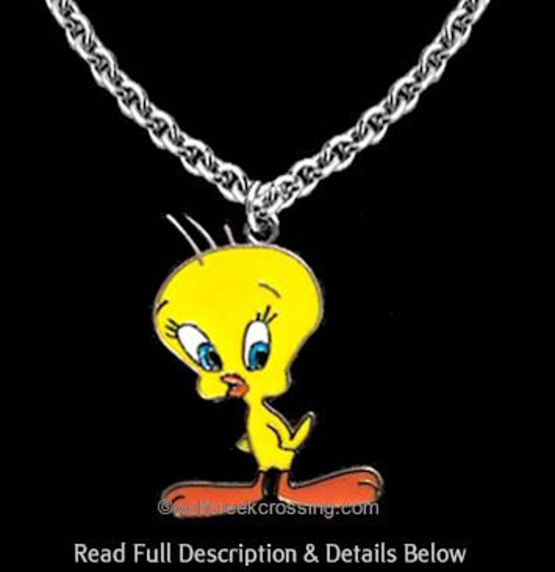 LAST ONE TWEETY Bird Necklace Yellow Tweety Pie Stainless Steel Chain ...
