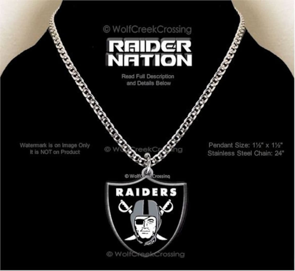 LARGE Raider Nation Necklace 24 Stainless Steel Chain | Etsy
