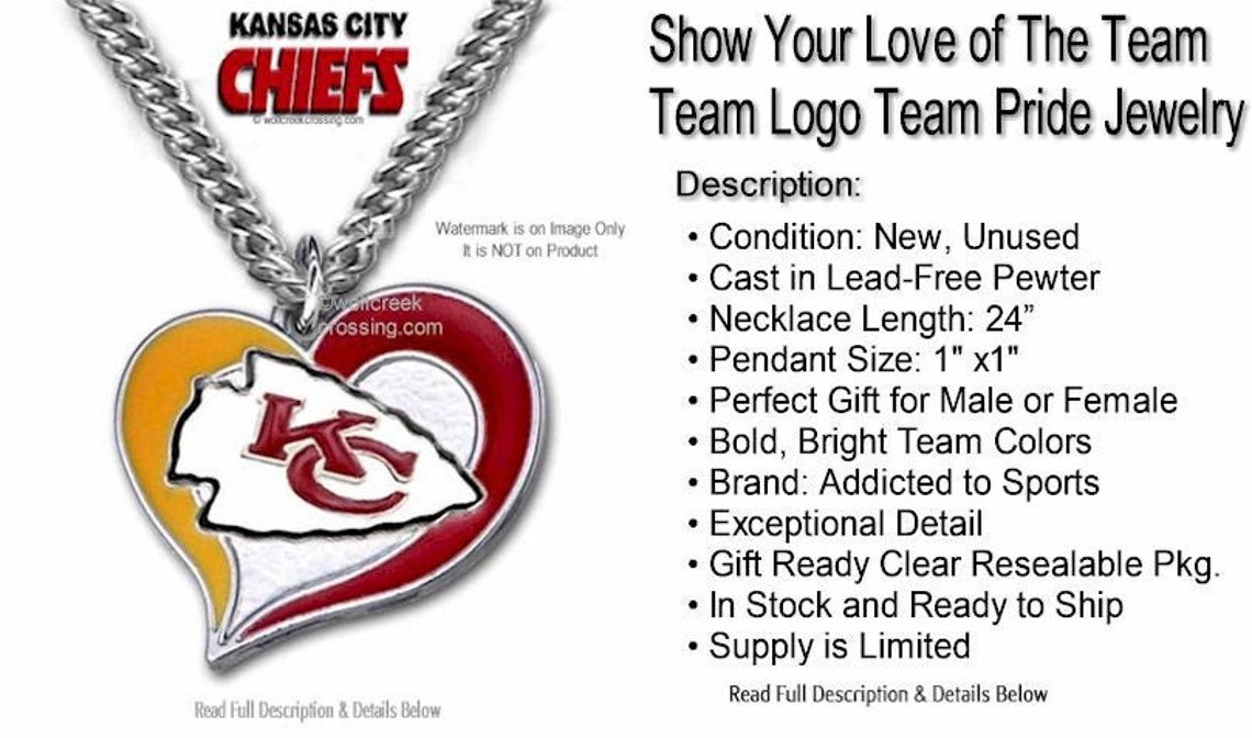 Kansas City Chiefs Necklace 24 Stainless Steel Chain | Etsy
