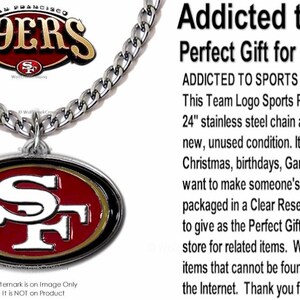 San Francisco 49ERS Necklace Stainless Steel Chain Choose Your Length ...