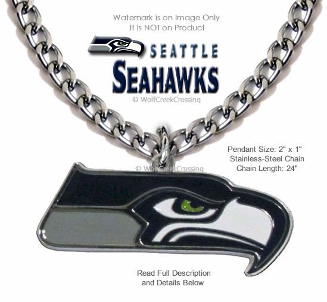 LARGE Seattle SEAHAWKS Necklace Stainless Steel Chain choose Your ...
