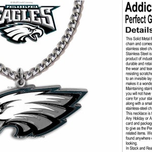 Large Philadelphia Eagles Necklace Stainless Steel Chain choose Your ...