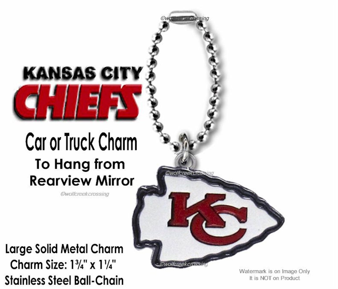 LARGE Kansas City Chiefs Auto Charm to Hang From Your Rear View Mirror ...