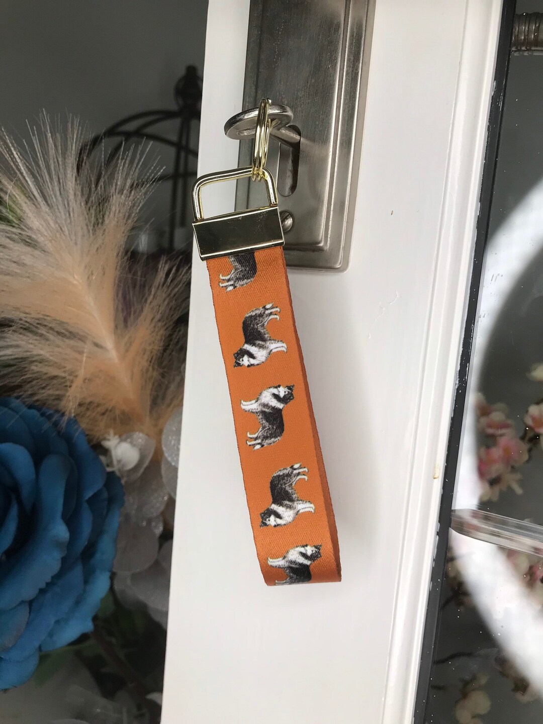 Sheltie Wristlet Keychain, Shetland Sheep Dog Keyring, Handmade in the ...