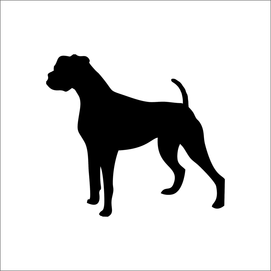 Boxer Dog Stickers, Boxer Dog Silhouette Sticker, Boxer Dog Car Sticker ...