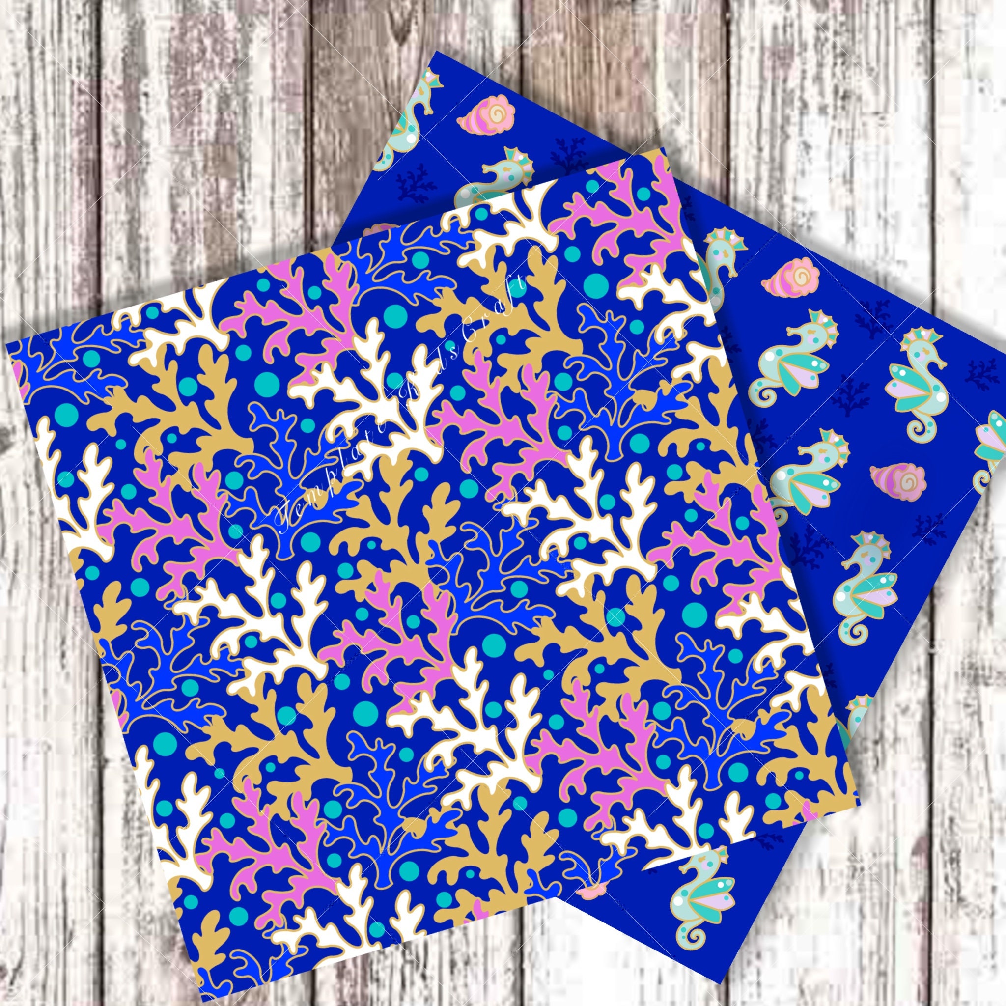 Under the Sea Digital Paper Nautical Scrapbook Ocean | Etsy UK