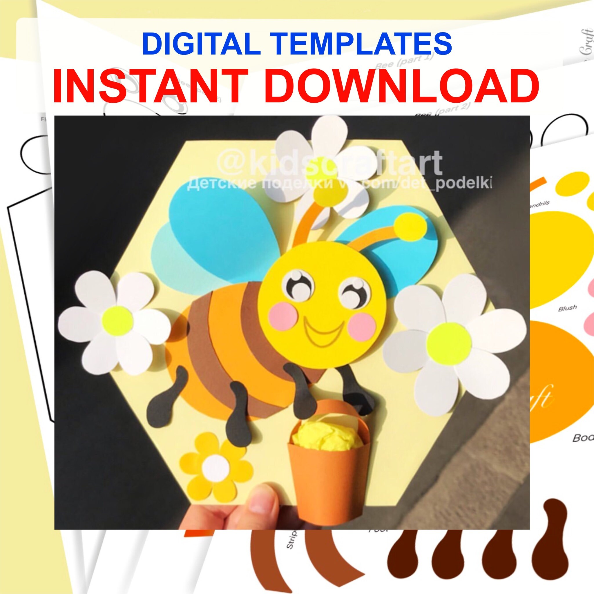 3D Honey Bee Craft for Kids Summer Craft With Kids - Etsy Canada